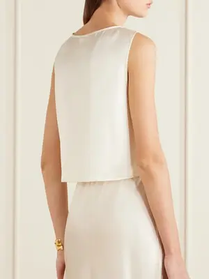 LESET Barb Satin Tank Top - Neutrals