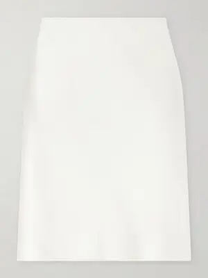 LESET Barb Satin Midi Skirt - Neutrals