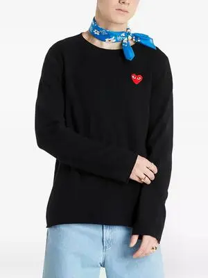Play Comme Des Garcon Heart-patch Sweater - Black