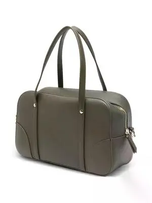 Armani Exchange Leather Tote Bag With Logo Plaque