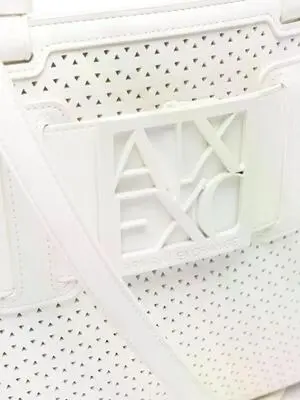 Armani Exchange Perforated Logo-plaque Tote - White
