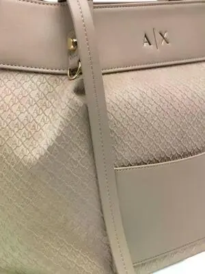Armani Exchange Monogram-embossed Leather Tote Bag