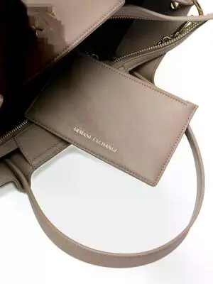 Armani Exchange Monogram-embossed Leather Tote Bag