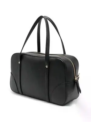 Armani Exchange Leather Tote Bag With Logo Plaque
