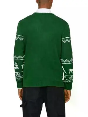 ONLY&SONS|MAN Intarsia-knit Reindeer-motif Sweater