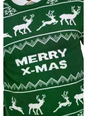ONLY&SONS|MAN Intarsia-knit Reindeer-motif Sweater