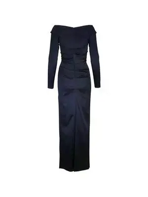 Talbot Runhof Roadtrip Draped V-neck Maxi Dress