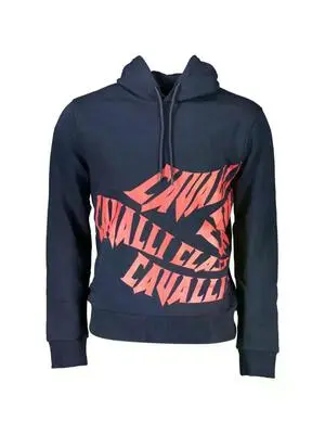 Roberto Cavalli Logo-print Hoodie - Blue