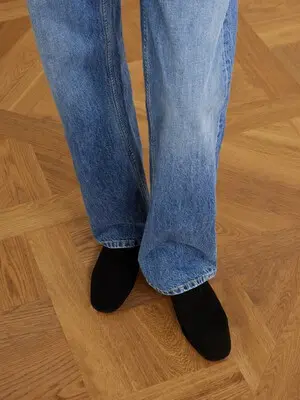 AeydĒ Rega Suede Slides - Black