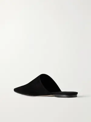 AeydĒ Rega Suede Slides - Black