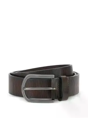 Boggi Milano Carved Striped-design Belt - Brown