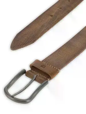 Boggi Milano Carved Leather Belt With Striped Design