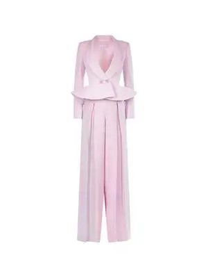 ARAFTU Arafatu Pleated Peplum Blazer And Maxi Skirt Set