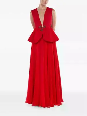 ARAFTU Pleated Peplum Dress