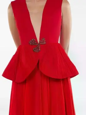 ARAFTU Pleated Peplum Dress
