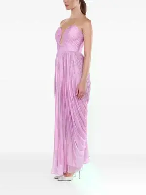 ARAFTU Plissé-effect Strapless Dress - Pink