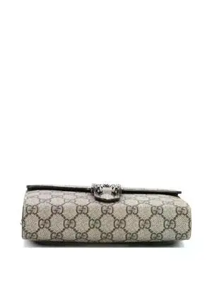 Gucci Dionysus Chain Wallet Gg Coated Canvas Small - Brown