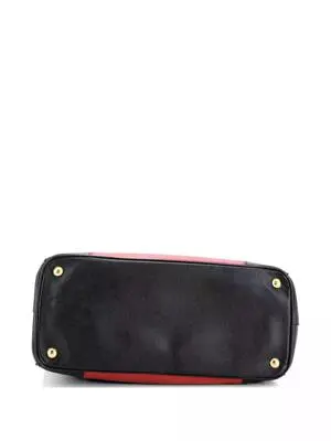 Prada Bicolor Double Zip Lux Saffiano Leather Medium Tote - Red