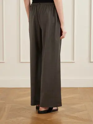 ST. AGNI Everyday Wool-blend Wide-leg Pants - Brown
