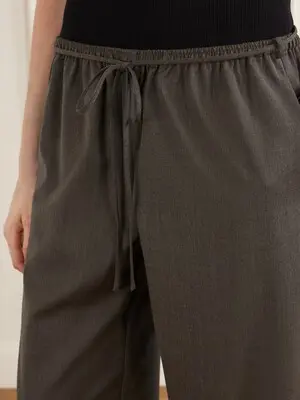 ST. AGNI Everyday Wool-blend Wide-leg Pants - Brown