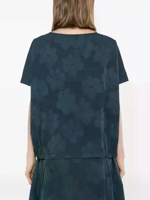 AGNES B. Floral Jacquard Short-sleeved Top