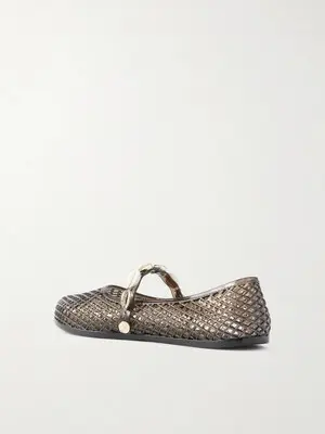 ANCIENT GREEK SANDALS Iro Shell-embellished Flats - Black