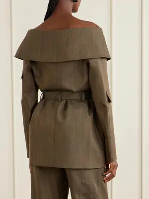 GANNI Belted Wool Blazer