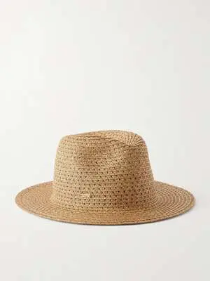 Eugenia Kim Lillian Embellished Raffia-Effect Hat Camel