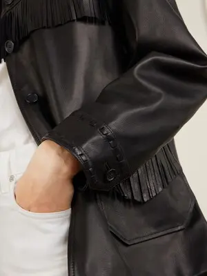 NILI LOTAN Gus Fringed Leather Jacket