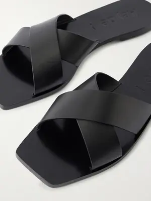 AeydĒ Faye Leather Criss-cross Slides