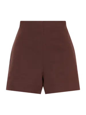 Tove Poplin Relaxed Shorts - Brown