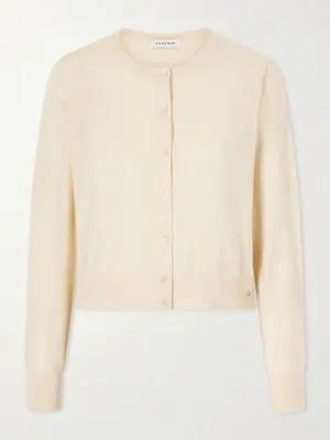 ANINE BING Moni Wool And Cashmere-blend Cardigan - Neutrals
