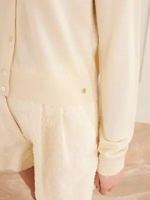 ANINE BING Moni Wool And Cashmere-blend Cardigan - Neutrals
