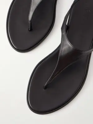 AeydĒ Raine Leather Thong Sandals - Black