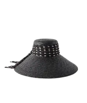 Eugenia Kim Mirabel Straw Sunhat With Chiffon Trim - Black