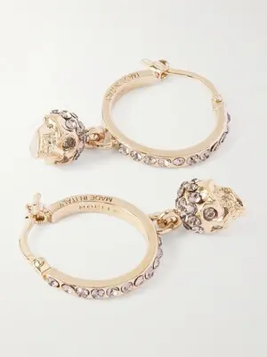 Alexander McQueen Skull Mini Creole Hoop Earrings - Gold