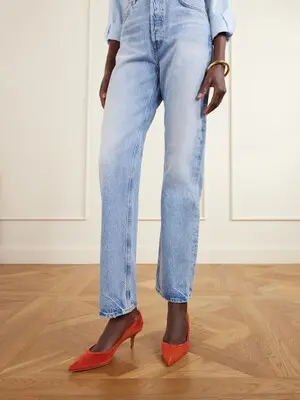 GIANVITO ROSSI 55 Suede Pumps - Red