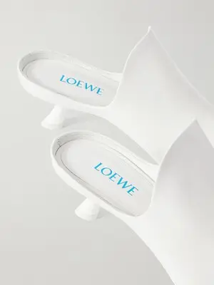 Loewe Emily Leather Mules - White