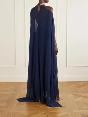 TALLER MARMO Sza Sza Silk-chiffon Gown - Blue