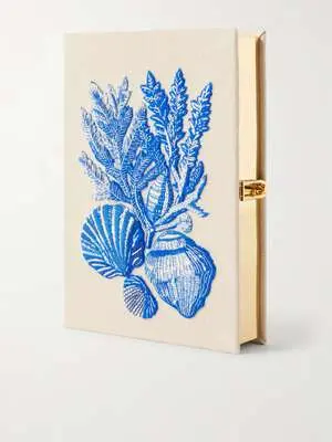 OLYMPIA LE-TAN Olympia Le-Tan Sea Garden Embroidered Clutch Sand