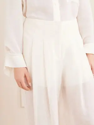 TWP Carries Linen And Silk-blend Wide-leg Pants - Neutrals