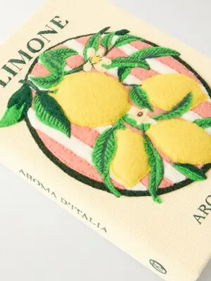 OLYMPIA LE-TAN Aroma D'italia Appliquéd Embroidered Canvas Clutch - Yellow
