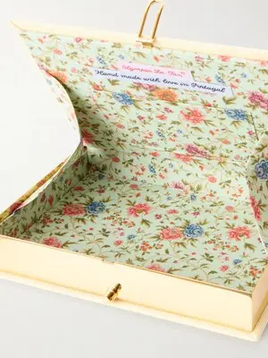 OLYMPIA LE-TAN Aroma D'italia Appliquéd Embroidered Canvas Clutch - Yellow