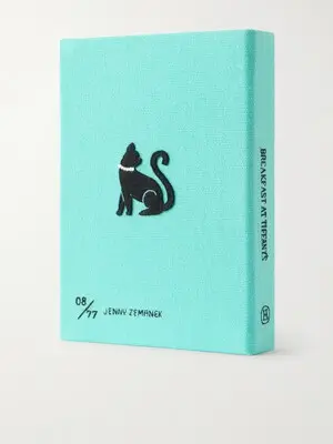 OLYMPIA LE-TAN Breakfast At Tiffany's Appliquéd Embroidered Canvas Clutch - Blue