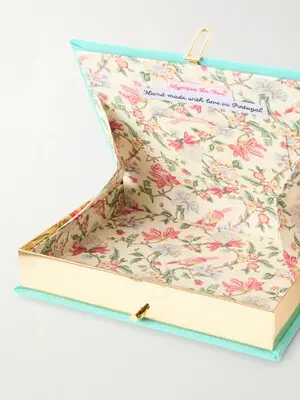 OLYMPIA LE-TAN Breakfast At Tiffany's Appliquéd Embroidered Canvas Clutch - Blue