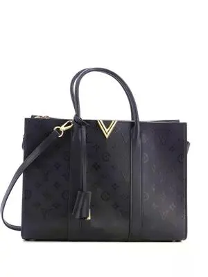 LOUIS VUITTON Monogram Leather Gm Tote Bag - Black