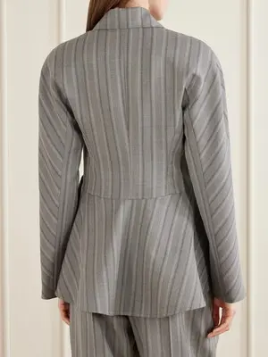Stella McCartney Striped Flared Wool Blazer