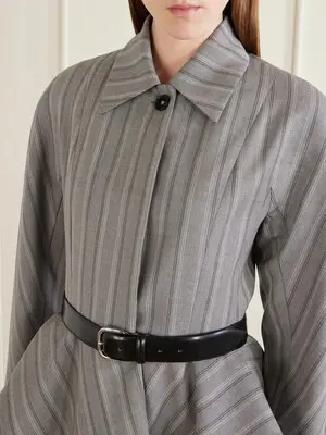 Stella McCartney Striped Flared Wool Blazer