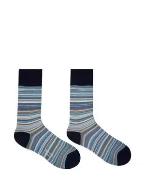 Paul Smith Signature Stripe Fine-knit Socks - Blue