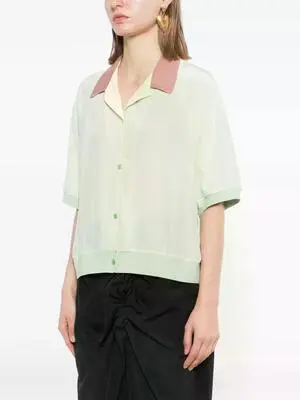 Versace Embroidered Short Sleeve Shirt - Green